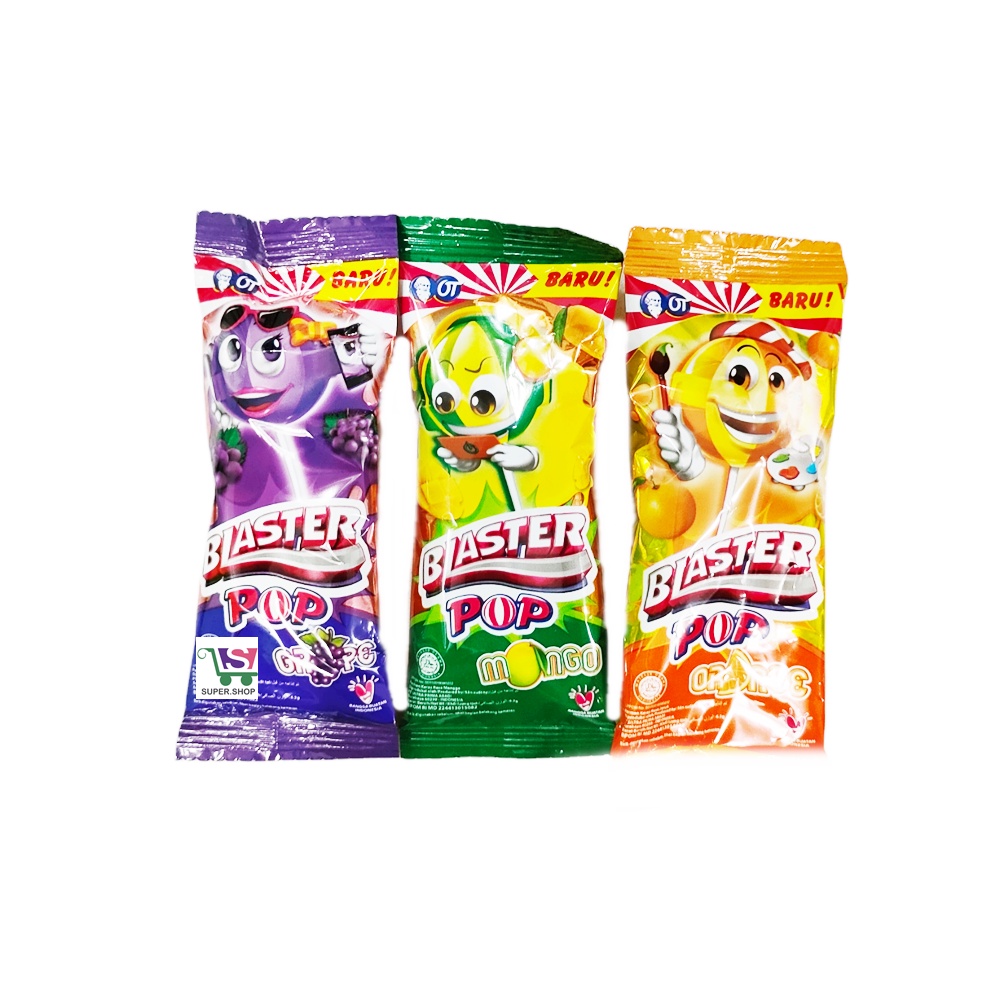 Jual Blaster POP Permen Lollipop Grape / Mango / Orange SATUAN | Shopee ...
