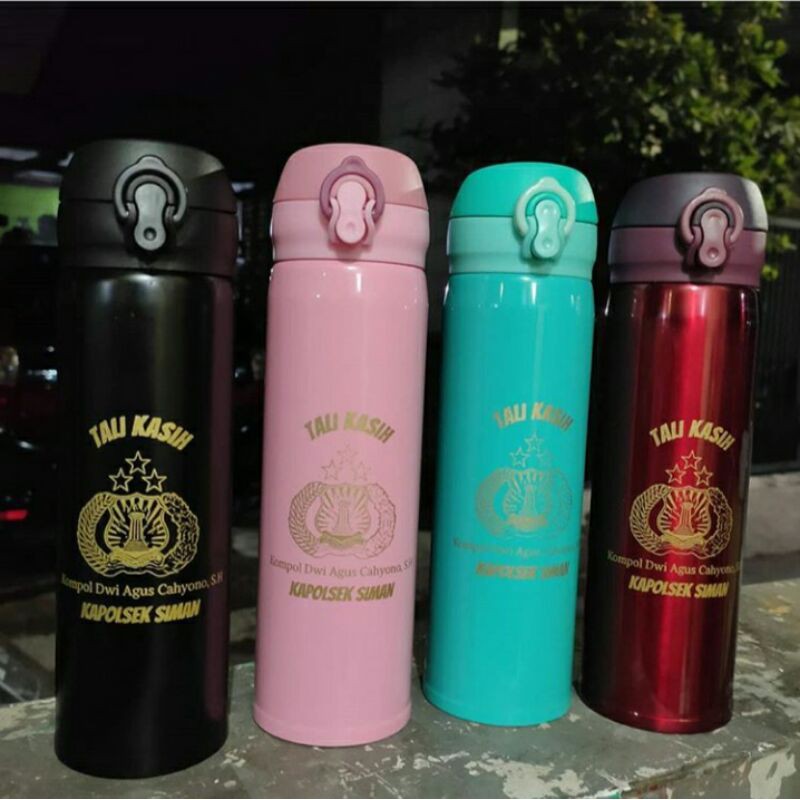 Jual TUMBLER CUSTOM NAMA GAMBAR LOGO TUMBLER STAINLESS 500ML PLUS CETAK SABLON | Shopee Indonesia