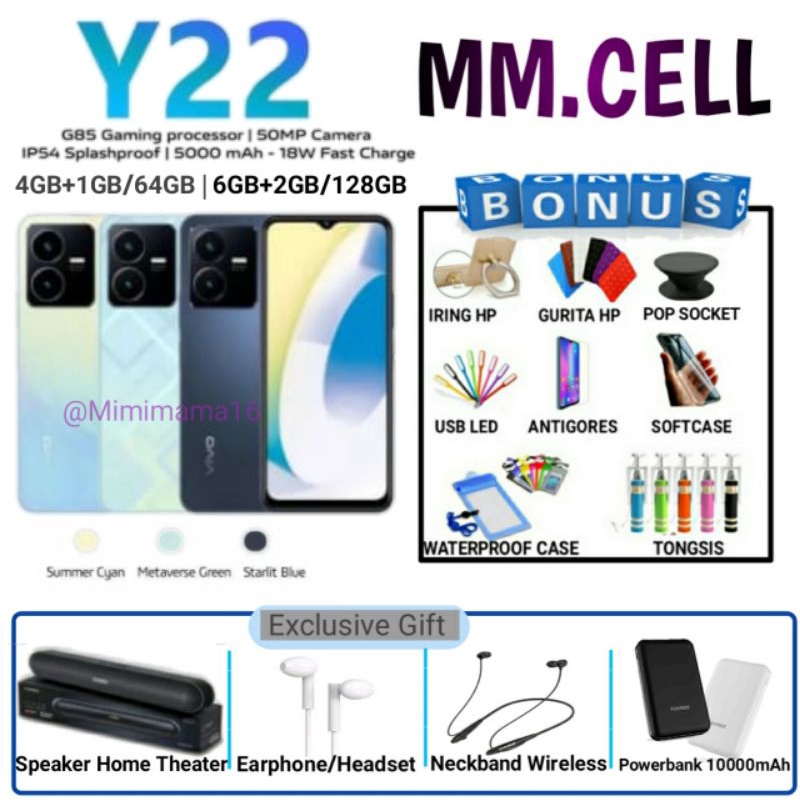Jual VIVO Y22 4/128 | VIVO Y22 6/128 | 4/64 GARANSI RESMI VIVO | Shopee ...