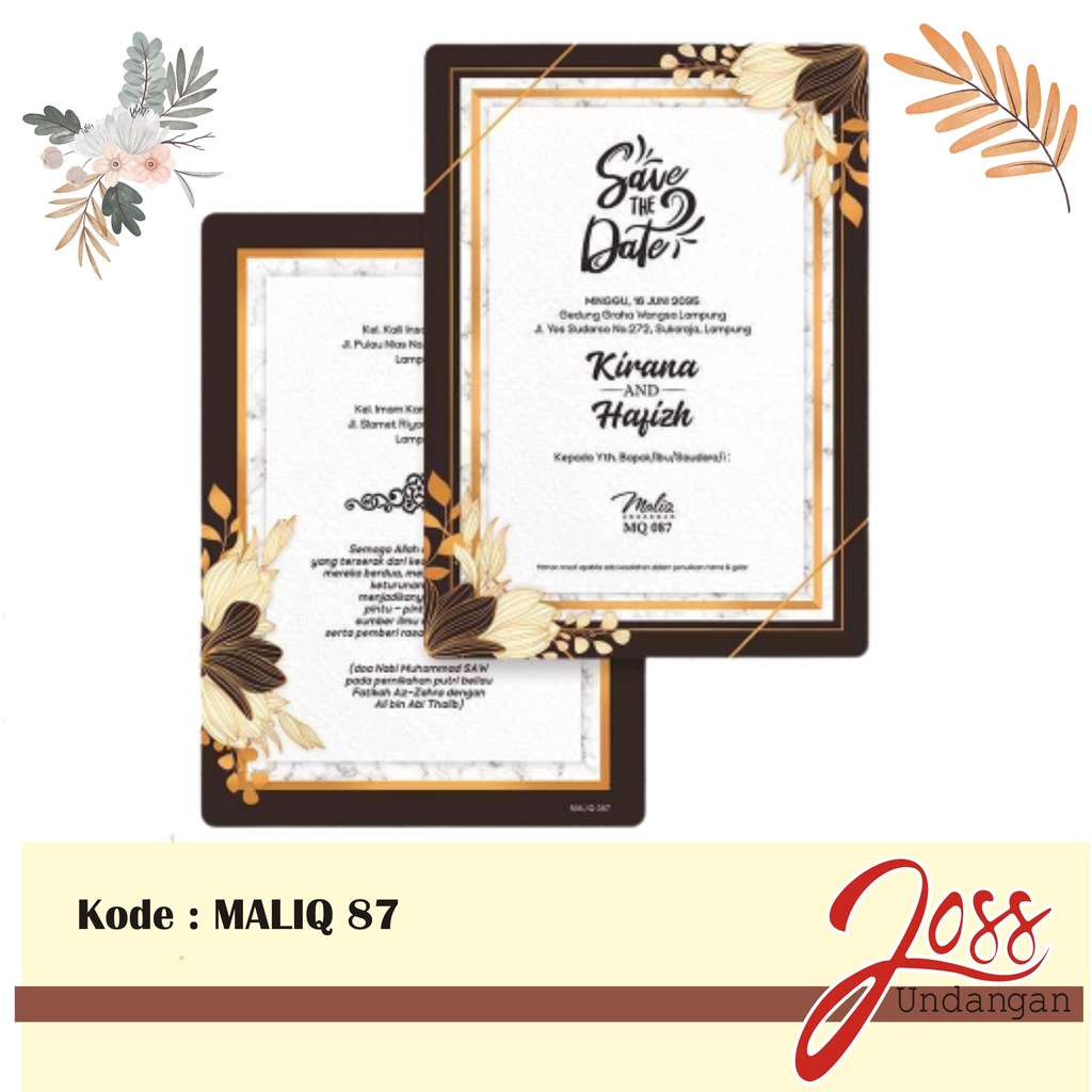 Jual Blangko Undangan Pernikahan Maliq 87 Harga Termurah | Shopee Indonesia