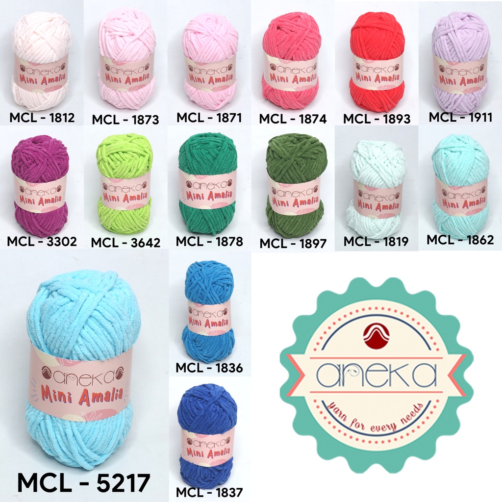 Jual KATALOG - Benang Rajut Mini Amalia / Chenille Yarn | Shopee Indonesia