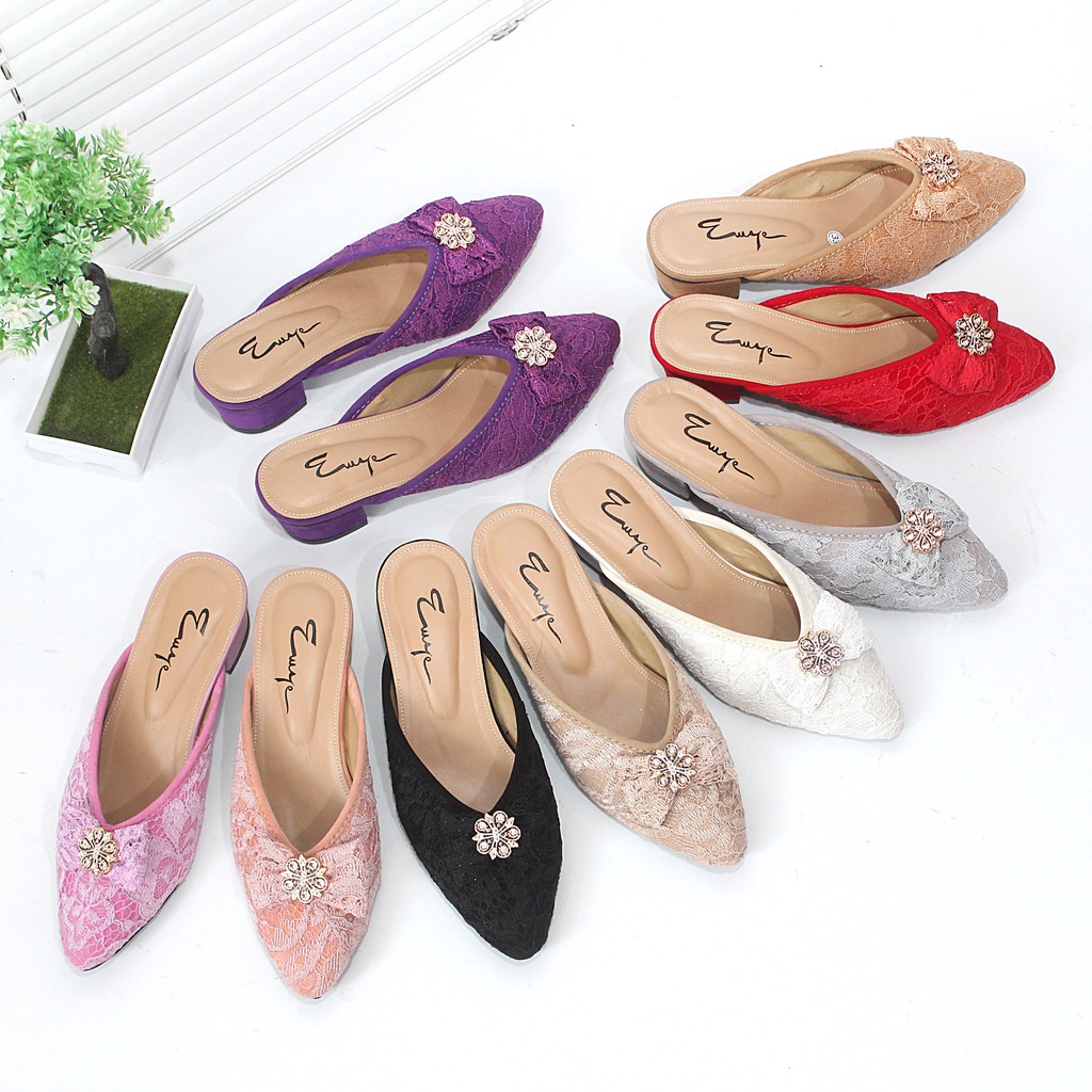 Jual Sandal Pesta Kondangan Brukat 31 32 33 34 35 Kebaya Hak Tahu 3 cm ...