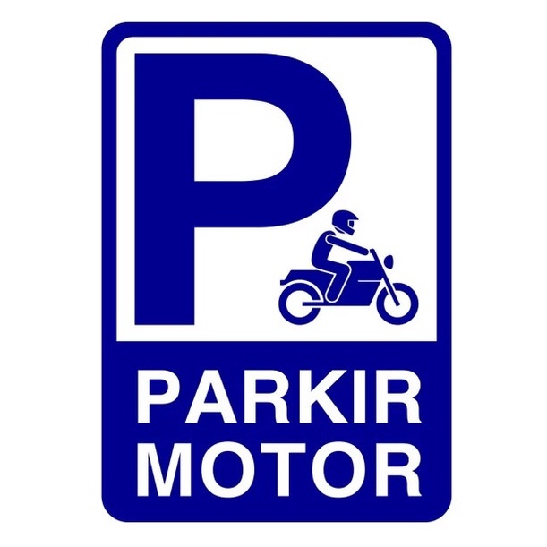 Jual Rambu Parkir Motor Model Kotak 35cm x 50cm Plat Alumunium | Shopee ...