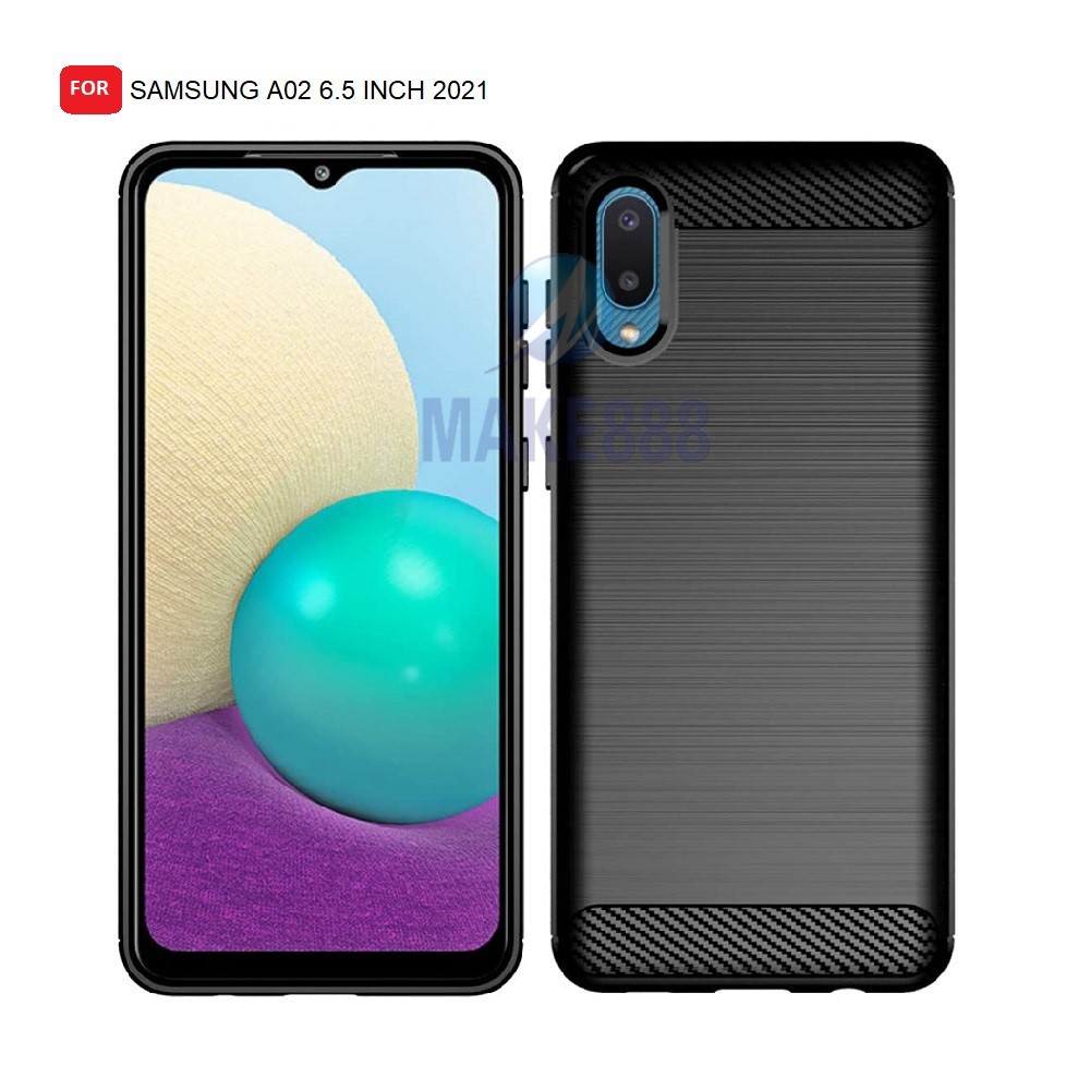 Jual Case Ipaky Carbon Fiber SAMSUNG A02 | M02 Softcase TPU BLACK ...