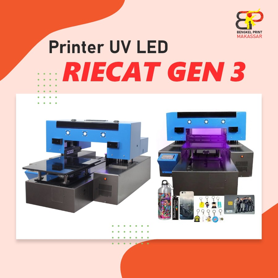 Jual Mesin Printer UV LED RIECAT Gen.3 Media Flatbad & Circle | Shopee ...