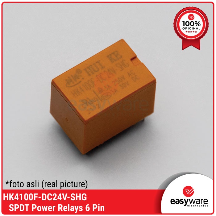 Jual Relay HUI KE HK4100F-DC24V-SHG Relay 24V 6 Pin HK4100F Relay SPDT ...