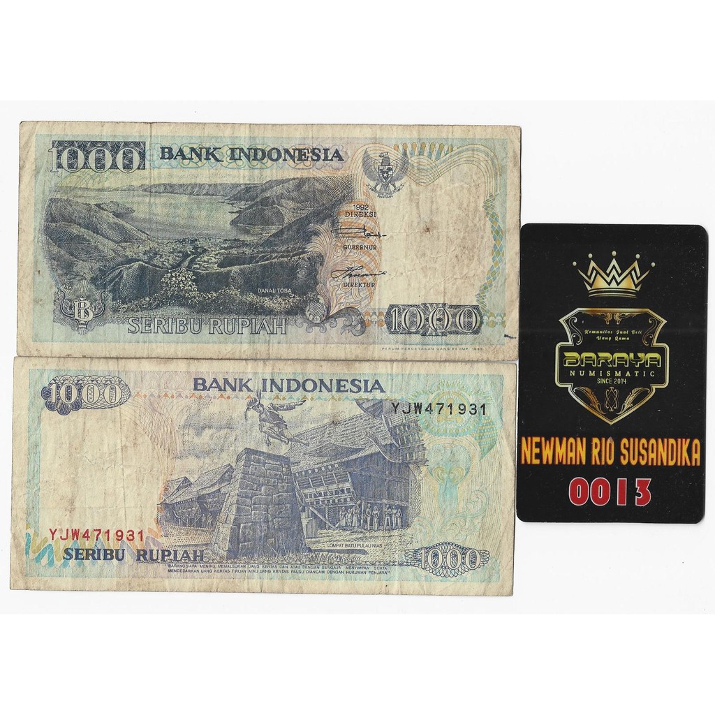 Jual Uang Kertas Kuno 1rb Rupiah Seri Lompat Batu Pernah Beredar ...