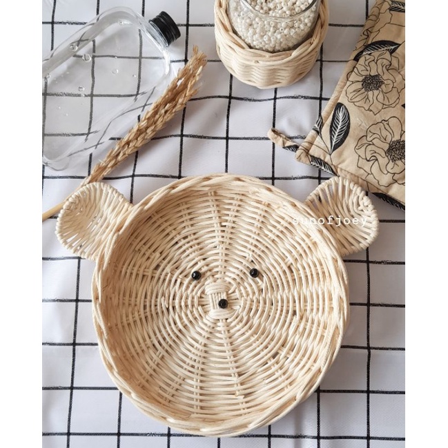 Jual PIRING ROTAN BERUANG|RATTAN BEAR PLATE|PIRING ROTAN ESTETIK|PIRING ...