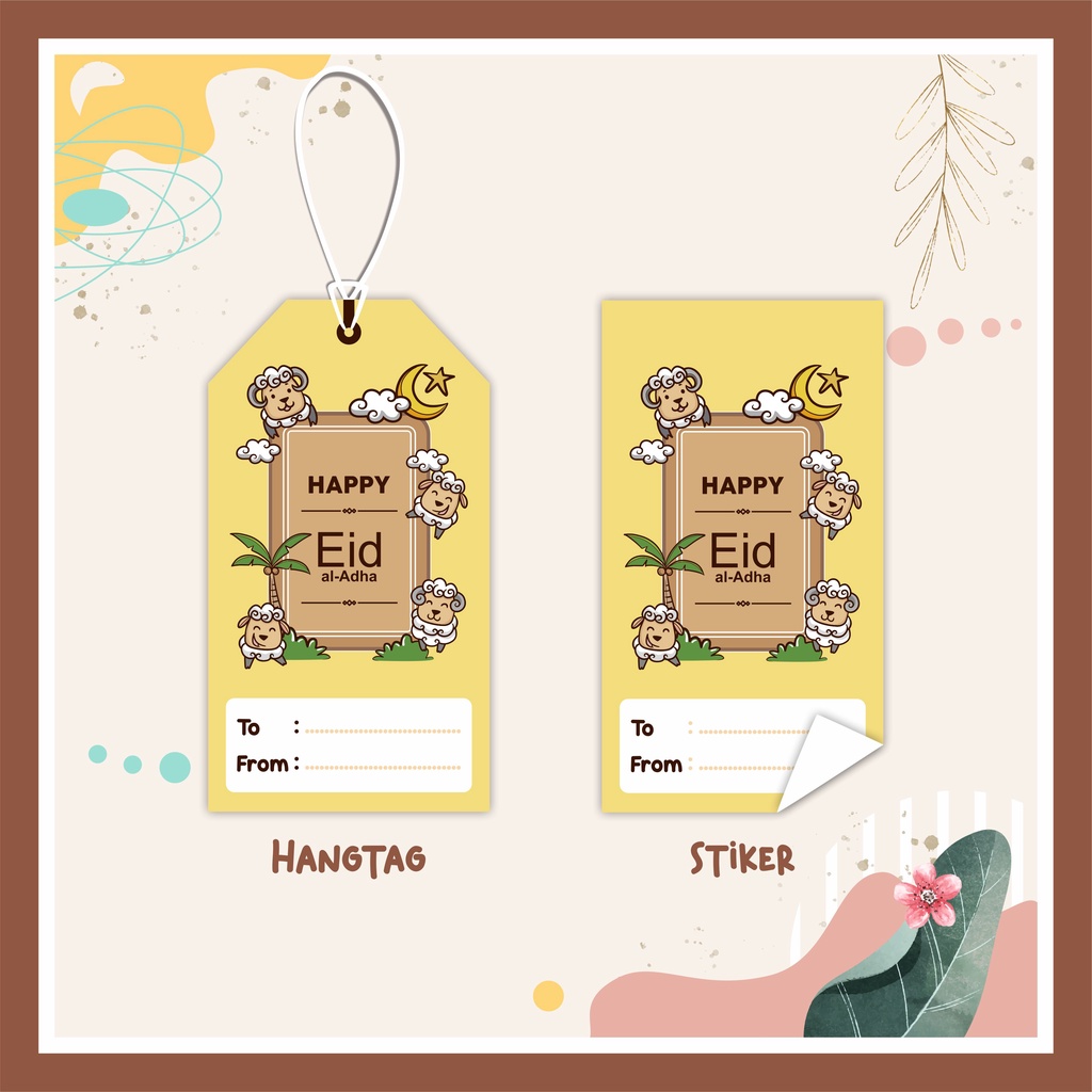 Jual 5pcs Hangtag Hari Raya Idul Adha Stiker Kartu Ucapan Hari Besar ...