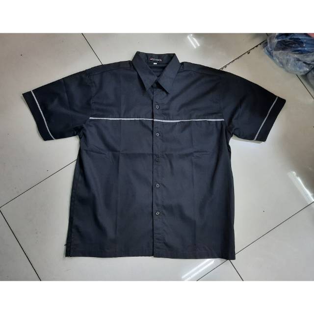 Jual KEMEJA HITAM POLOS. KEMEJA PDH. KEMEJA SERAGAM KERJA NET | Shopee ...