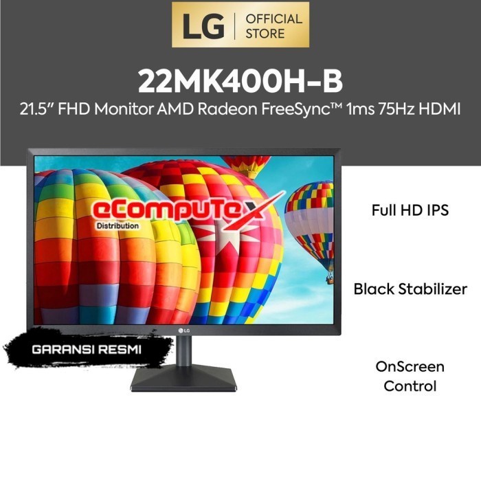 Jual MONITOR LED LG 22MK400H B 22MK400 21.5 22 INCH HDMI VGA GARANSI RESMI Shopee Indonesia