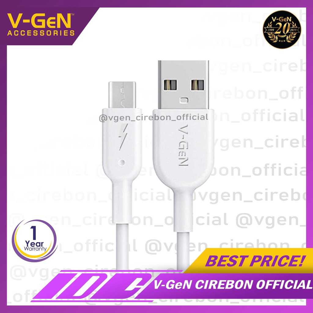 Jual Kabel Micro USB V-GeN VCB-15 2.4A Fast Charging 1 Meter | Shopee ...