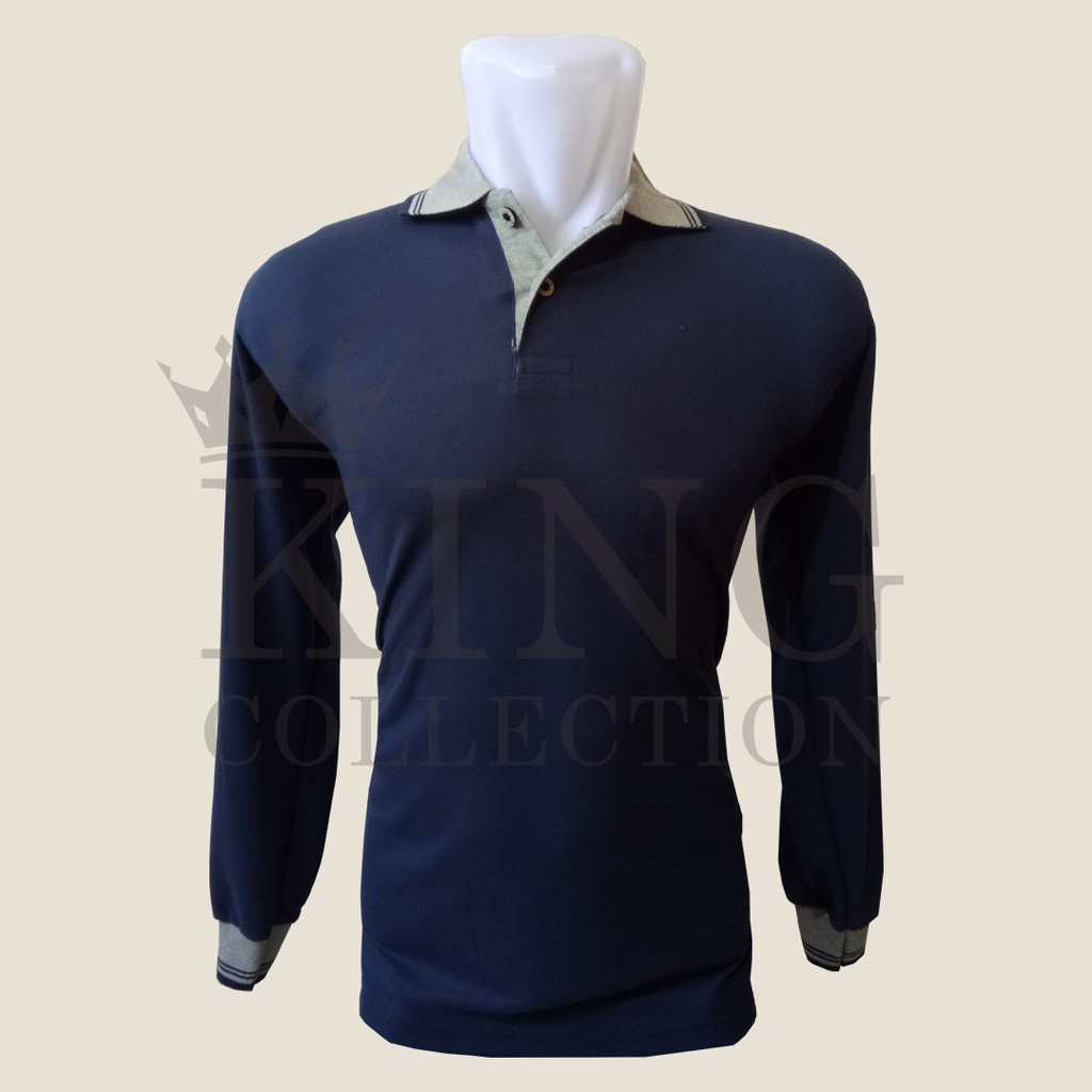 Jual Kaos Polo Lengan Panjang / Polo Shirt Long Sleeve Polos Bahan ...