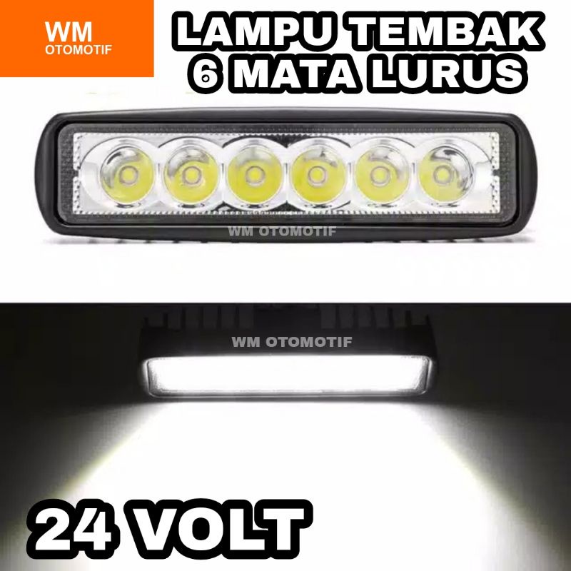 Jual Lampu Tembak Sorot 24 Volt CWL 6 Mata Lurus LED Bar Cree Truk Bus Tronton Fuso Canter Light ...