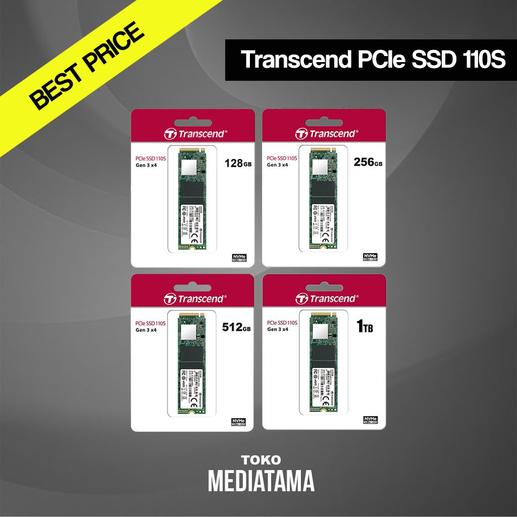 Jual SSD Transcend MTE110S 128GB / 256GB / 512GB / 1TB Internal SSD M.2 NVME | Shopee Indonesia