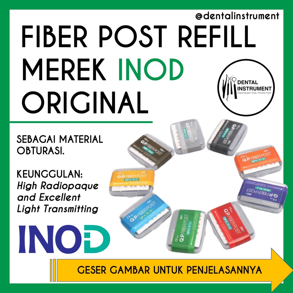Jual Fiber Post Refill Fiberpost Post Core Pasak Gigi Kuning Merah Biru ...