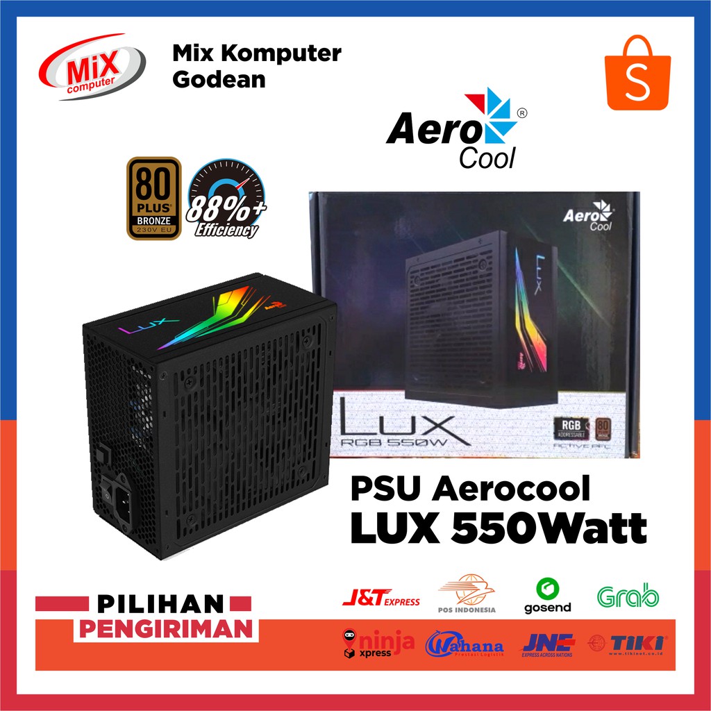 Jual Power Supply Aerocool LUX 550Watt RGB 80+ Bronze (PSU) | Shopee ...