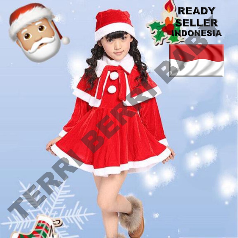 Jual Baju kostum santa PREMIUM BUKAN FLANEL dress dres baju pakaian ...