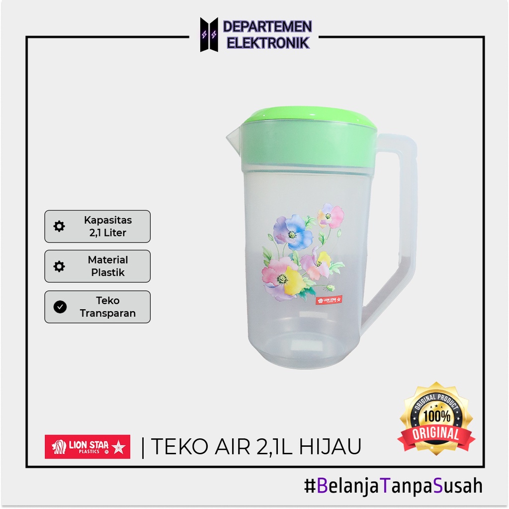 Jual TEKO AIR PLASTIK LION STAR 2,1 LITER | Shopee Indonesia