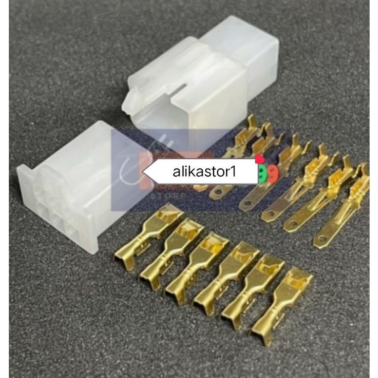 Jual socket motor 6pin kecil/soket motor konektor skun motor | Shopee ...