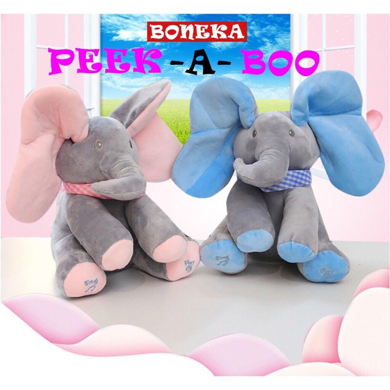 Jual PEEK A BOO BONEKA GAJAH BUNYI TELINGA BERGERAK | Shopee Indonesia
