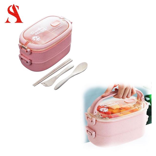 Jual LUNCH BOX PLASTIK SEKAT 3 Lunch Box Oval Susun 2 Kotak Bekal 2 ...