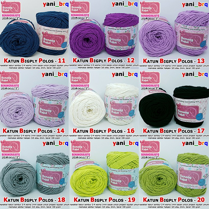 Jual BENANG RAJUT KATUN TOTE / BENANG RAJUT KATUN BIG PLY POLOS ...