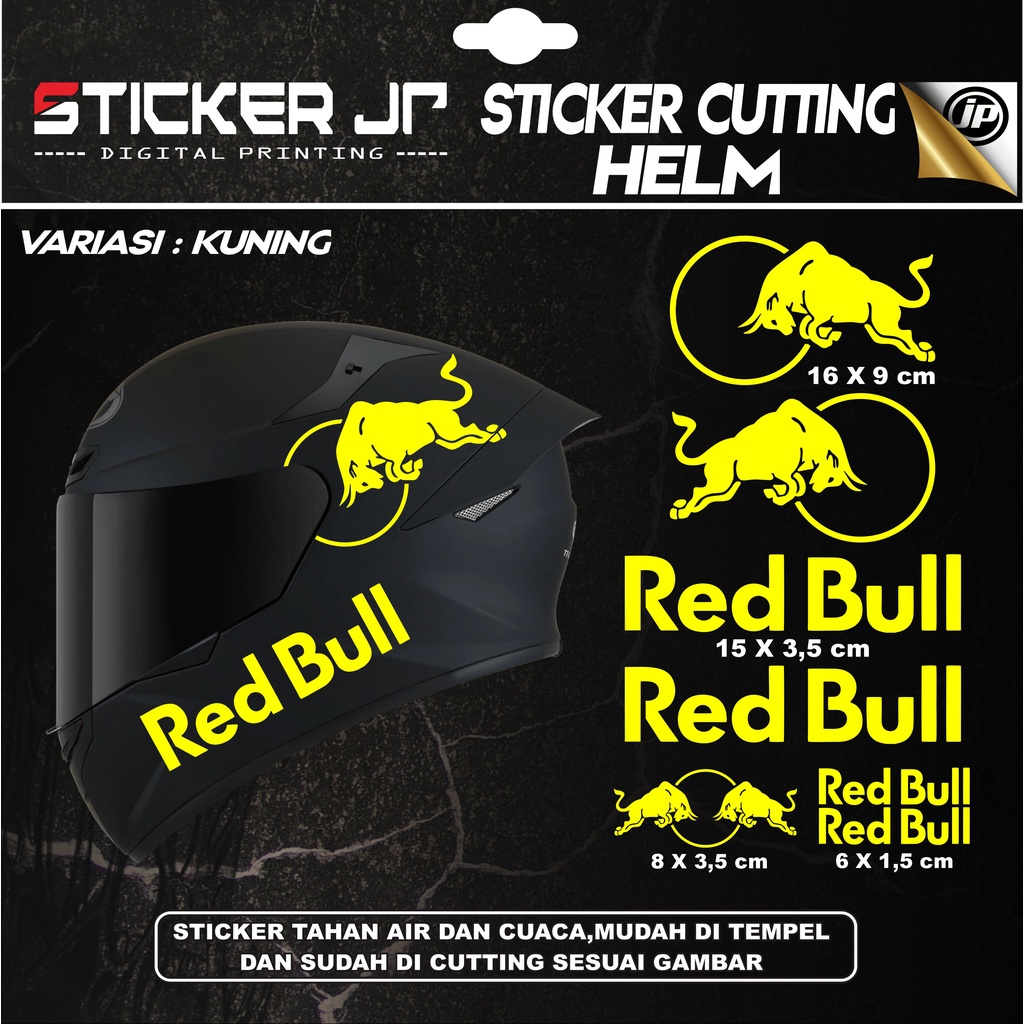 Jual Stiker Helm Full Face - Cutting Sticker helem FullFace RedBull ...