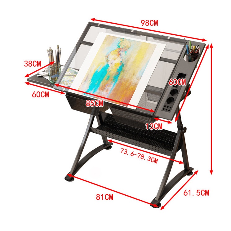 Jual All For Work Meja Lukis SINDI Meja Gambar Adjustable Tilt Tempered ...