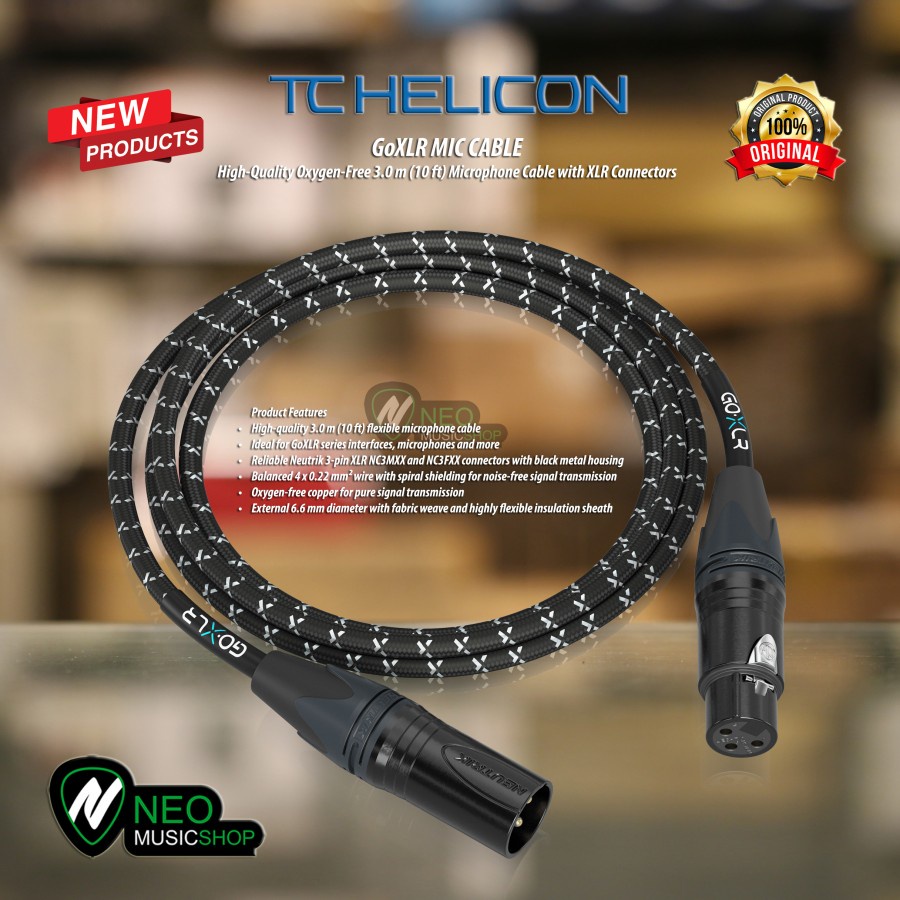 Jual TC HELICON GoXLR MIC CABLE High-Quality Oxygen-Free 3m Mic Cable ...