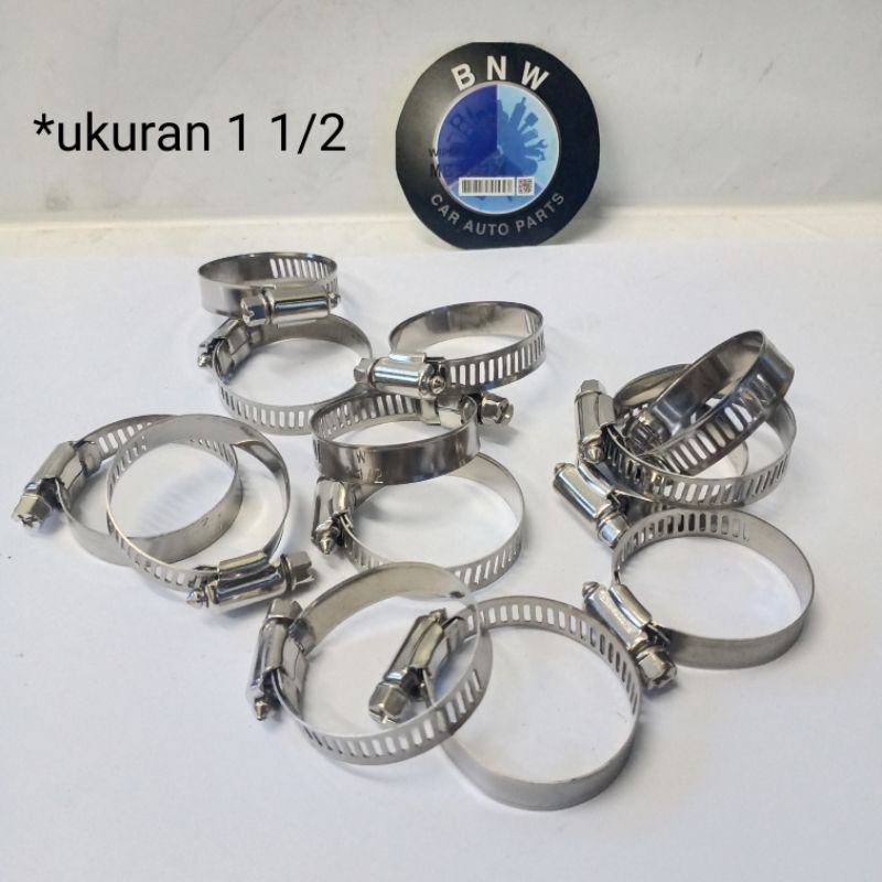 Jual HOSE CLAMP STAINLESS / RING KLEM SELANG 1 1/2" INCH BEST QUALITY ...