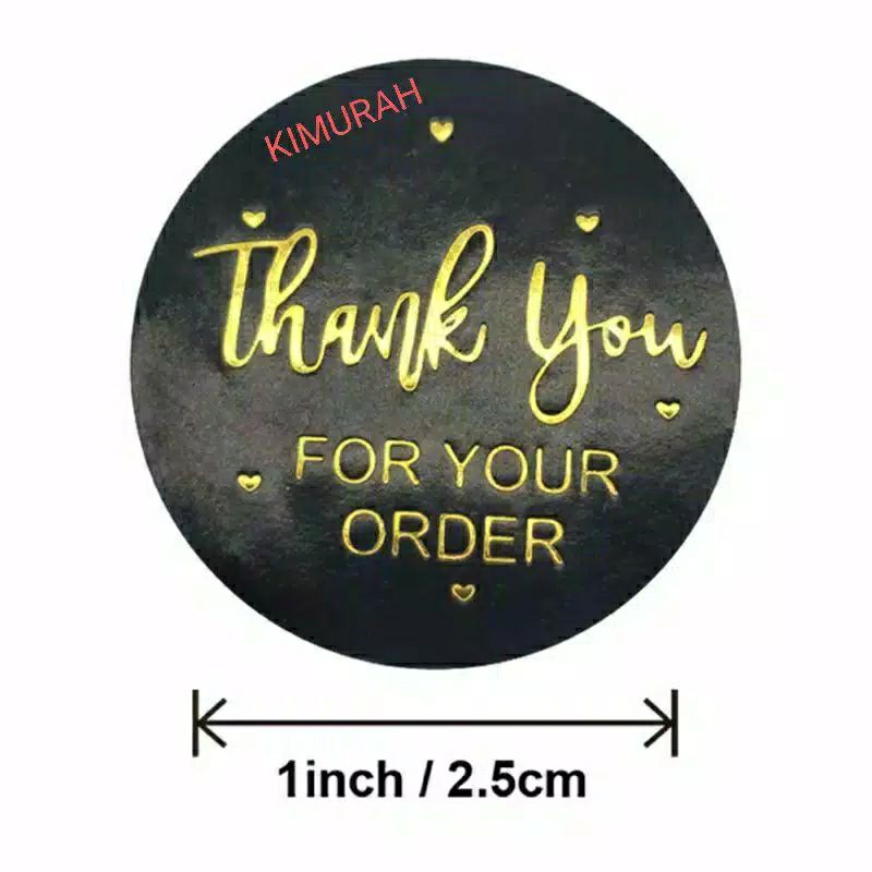 Jual STICKER 500pcs THANK YOU FOR YOUR ORDER STIKER LABEL EMAS HITAM ...