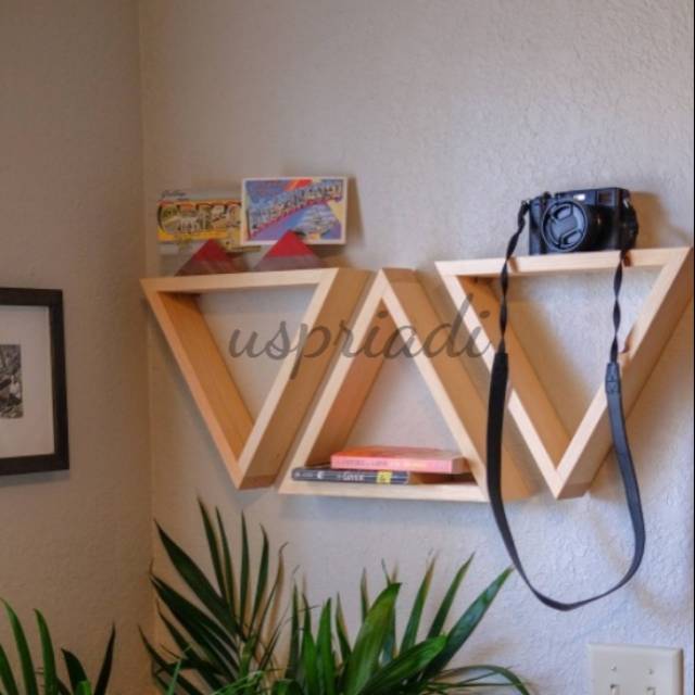 Jual 3 ITEM RAK SEGITIGA RAK DINDING KAYI SEGITIGA DEKORASI RUMAH ...
