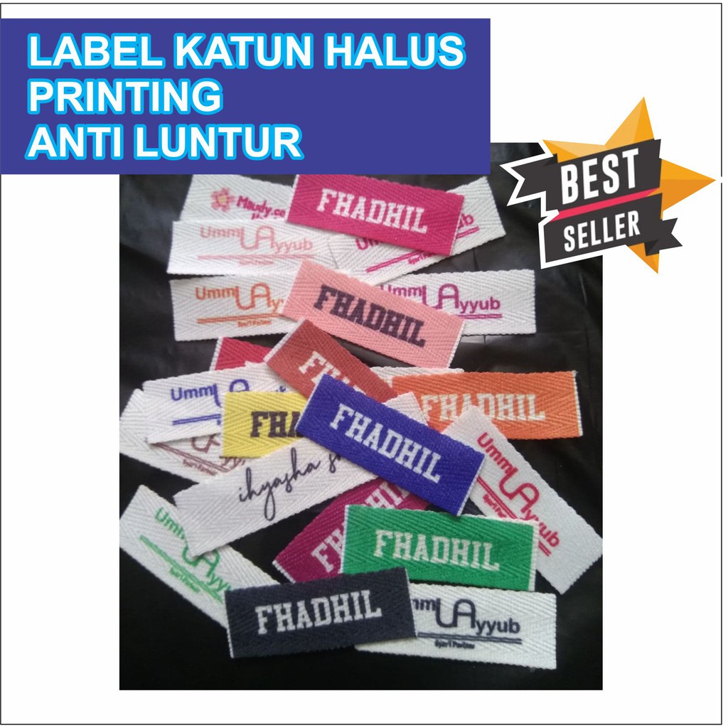 Jual Label Hijab / Label Baju Sablon / Label Woven Damask Subtitute ...