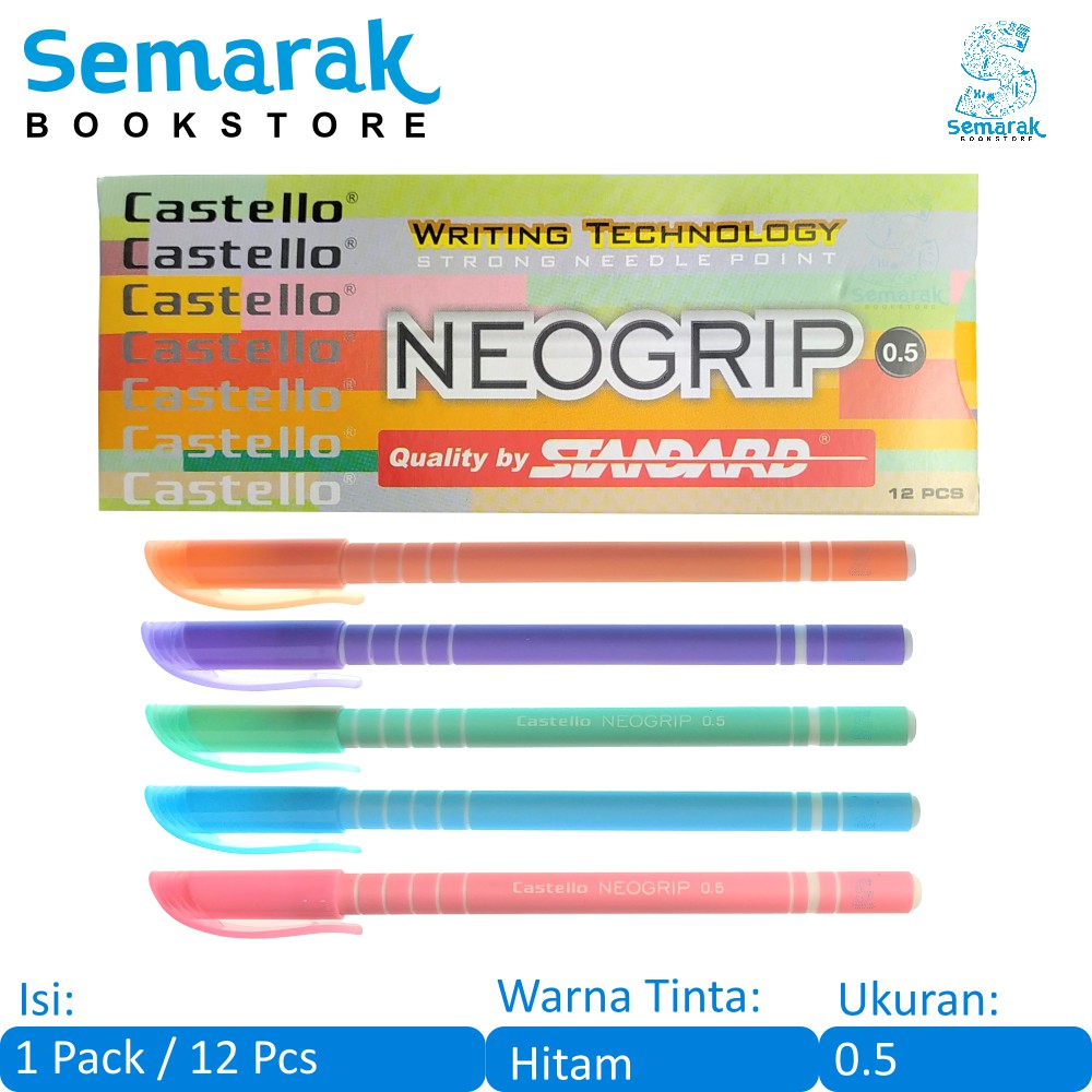 Jual Standard Castello Neogrip Pulpen 0.5 [1 Pack/12 Pcs] | Shopee ...