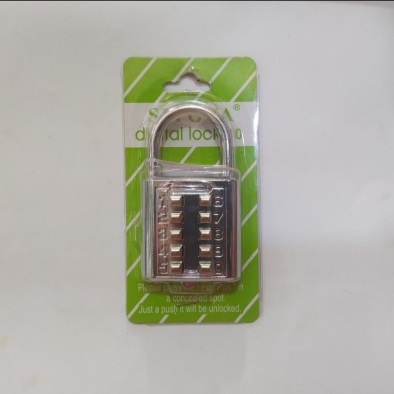 Jual Gembok Kombinasi / Gembok Pin Angka / Gembok Koper 10 Digit 40mm ...