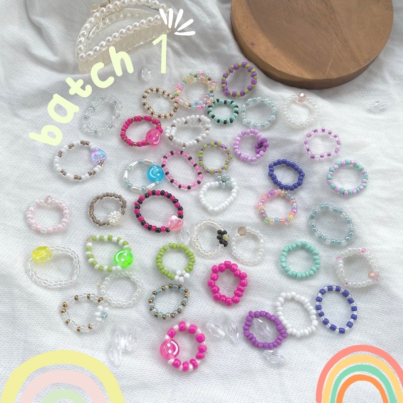 Jual ring beads | aesthetic ring beads | beads cute | batch 1 [MIN ...