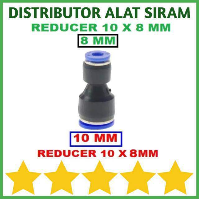 Jual PNEUMATIC REDUCER SLIP LOCK JOINER 10 X 8 MM FITTING KONEKTOR ...