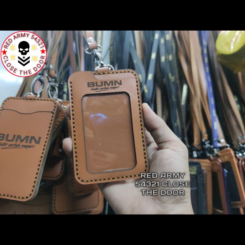 Jual Tali Lanyard Nametag / Holder ID Card BUMN Kulit Asli | Shopee ...