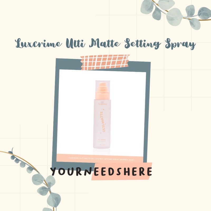Jual Luxcrime Ulti Matte Oil Control Setting Spray Glow Getter Dewy ...