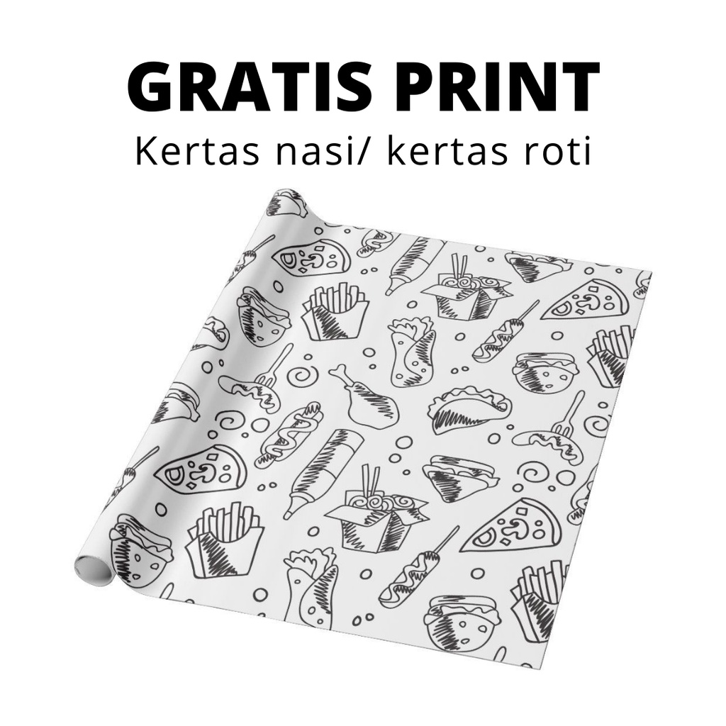 Jual CUSTOM GREASEPROOF PAPER 25x37 cm / kertas nasi / kertas roti ...