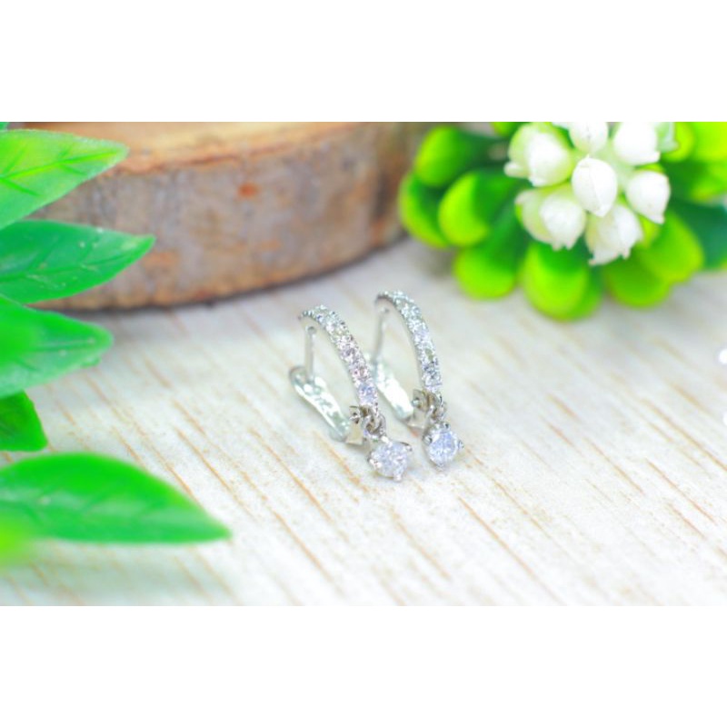 Jual anting emas putih 750 full berlian eropa | Shopee Indonesia