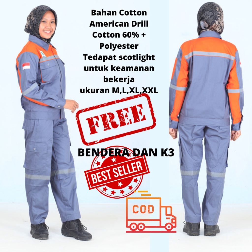 Jual setelan baju kerja proyek werpack kombinasi kemeja wearpack safety ...