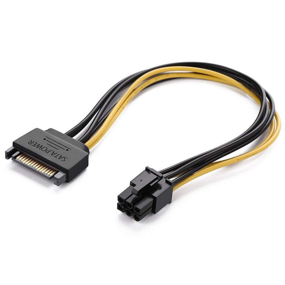 Jual Kabel power 6 pin female to sata 15 pin male pci express vga card ...