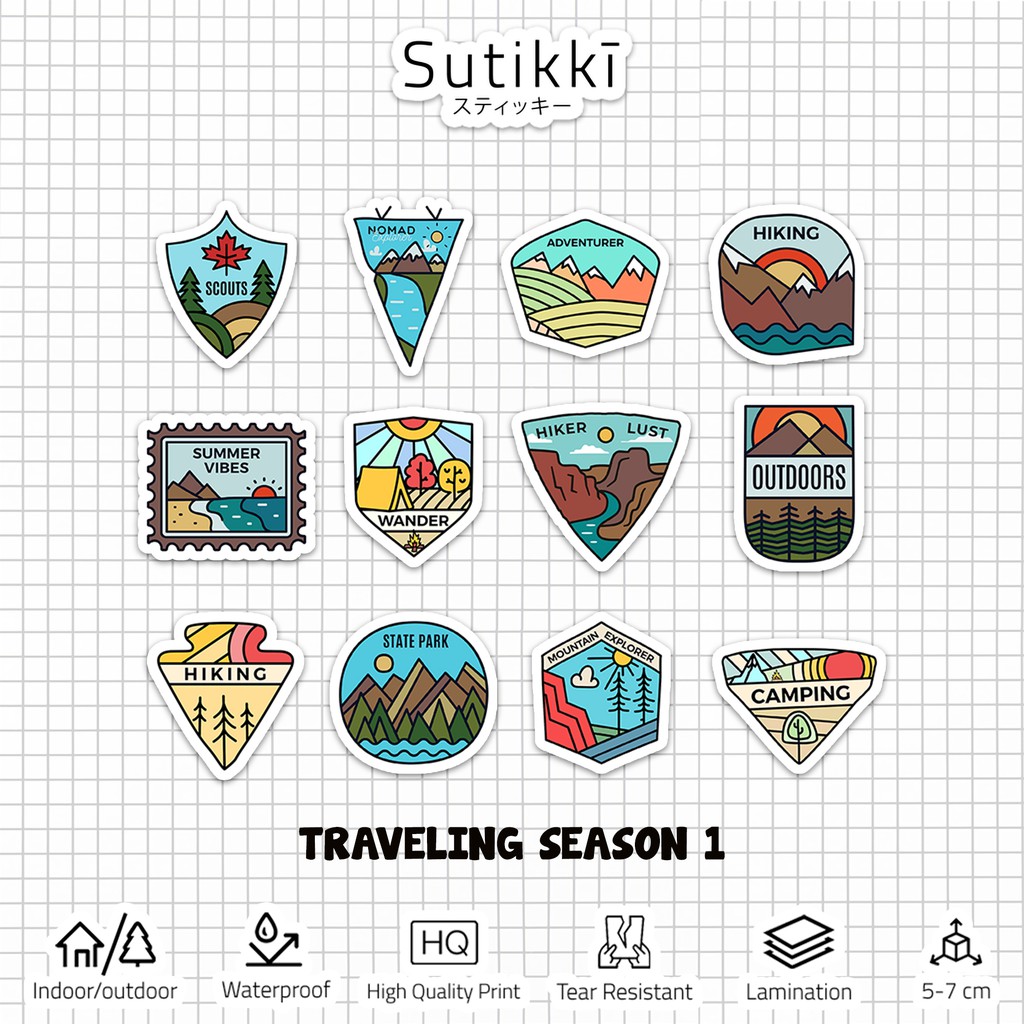 Jual Sutikki | Sticker Pack Hobi Travelling Camping Gunung Stiker ...