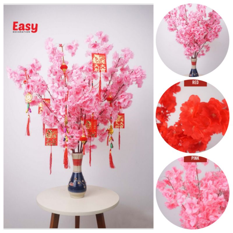Jual Pohon Imlek Plastik Hias Bunga Meihua Sakura Jumbo Angpao Pot 70cm ...
