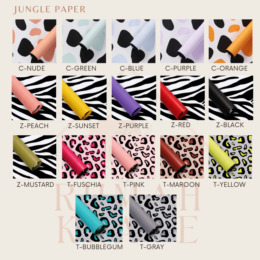 Jual RUMAH KRAVE - Animal Print Jungle Cellophane Wrapping Paper Kertas ...