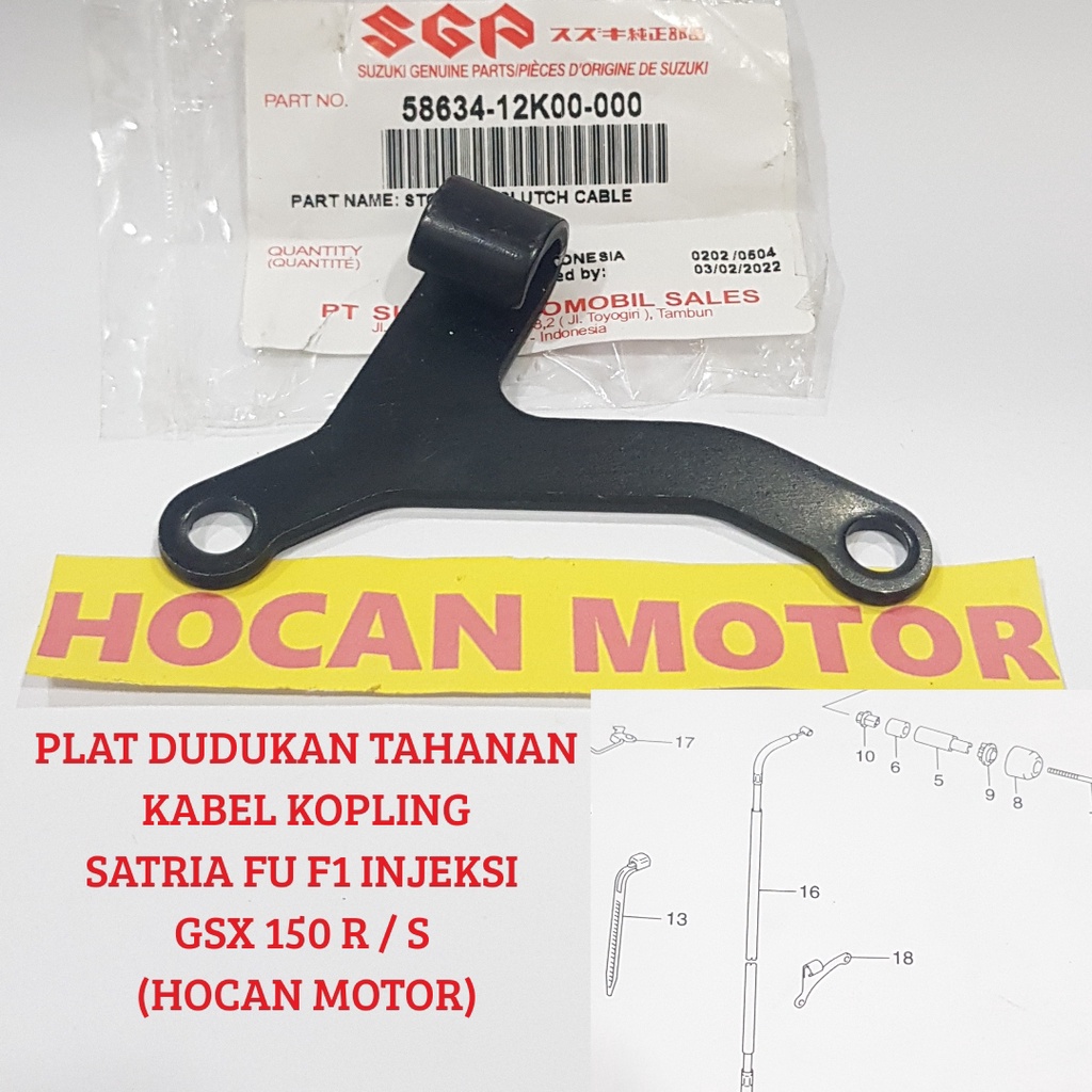 Jual PLAT DUDUKAN BREKET TAHANAN KABEL KOPLING SATRIA FU F1 INJEKSI GSX ...
