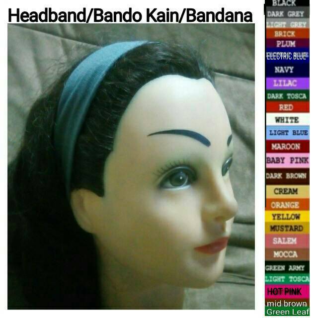 Jual Bando Kain Headband Bandana Polos 4 cm | Shopee Indonesia
