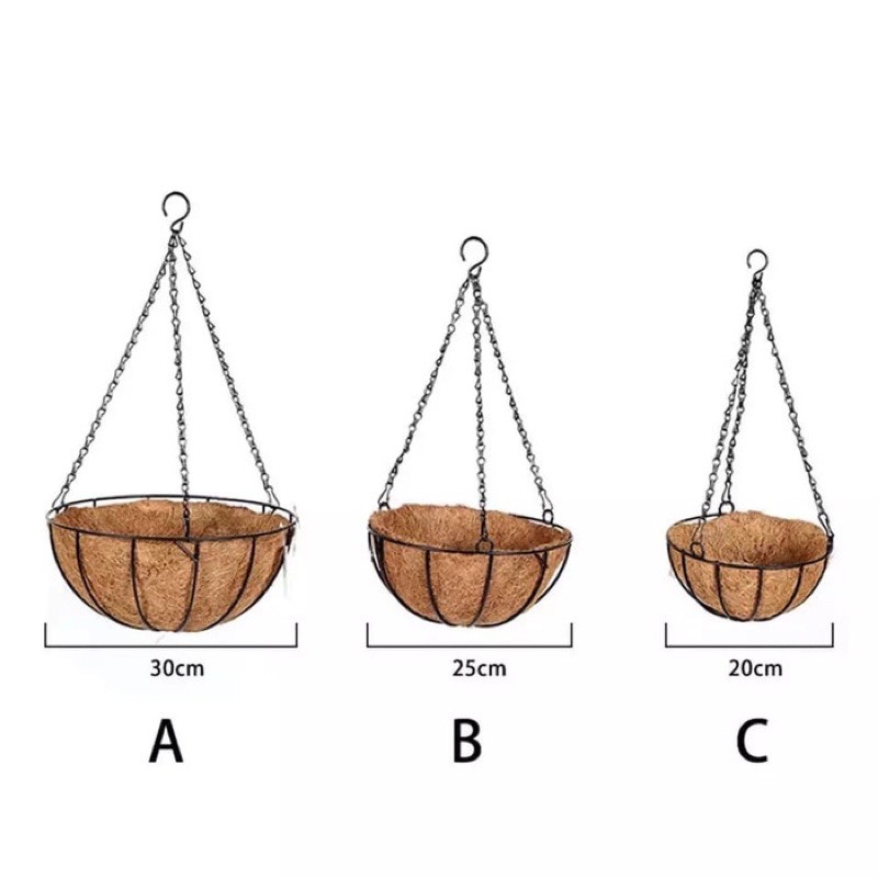 Jual pot bunga gantung bahan besi dengan sabut kelapa | Shopee Indonesia